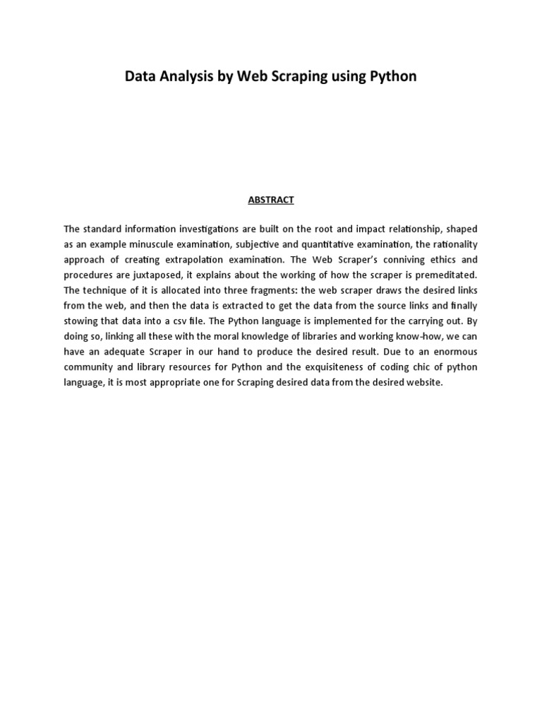 Data Analysis By Web Scraping Using Python Download Free Pdf World Wide Web Internet And Web