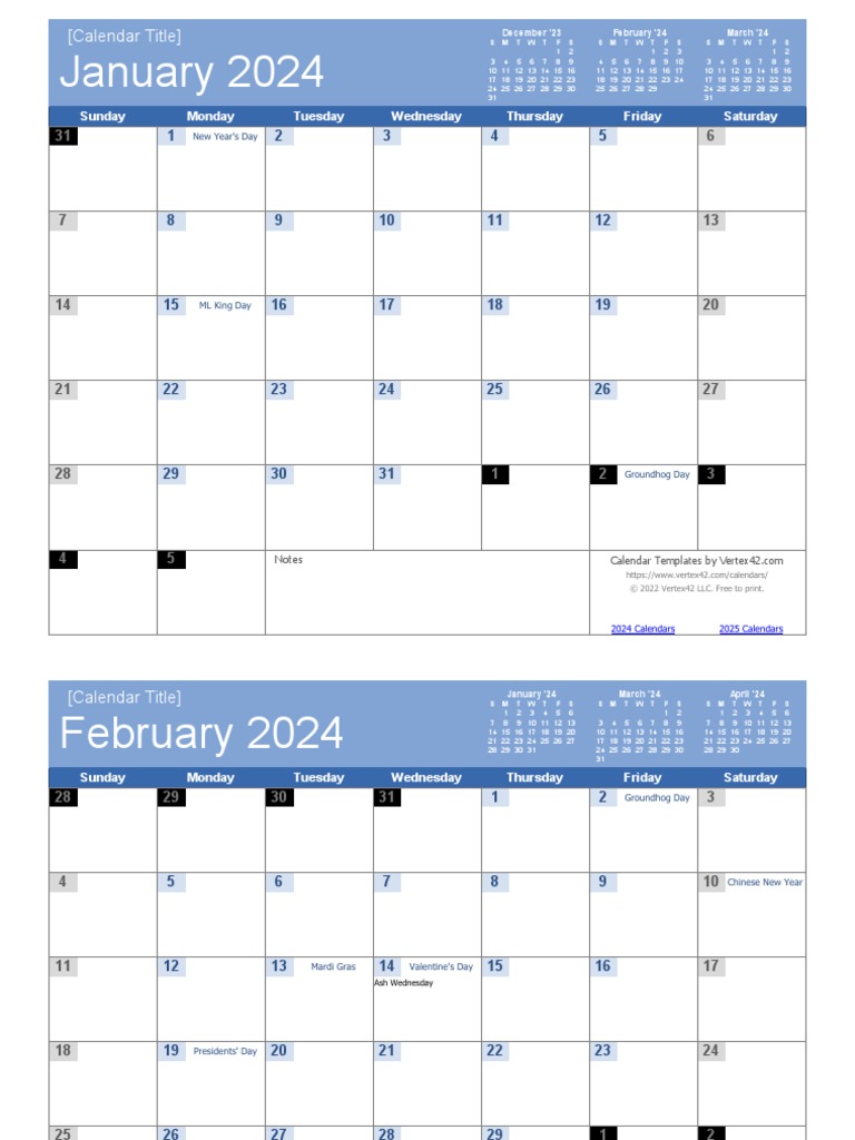 2024 Calendar Bold | PDF