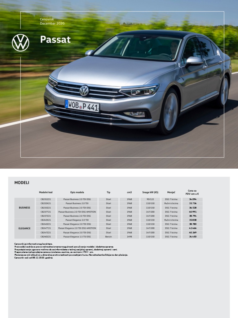VW Passat 2020 | PDF