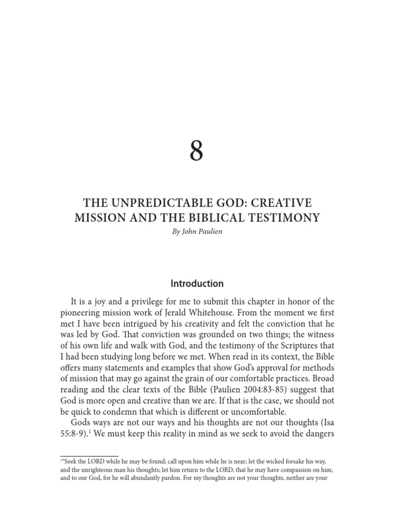 Paulien The Unpredictable God | PDF | Acts Of The Apostles | Gospel Of John