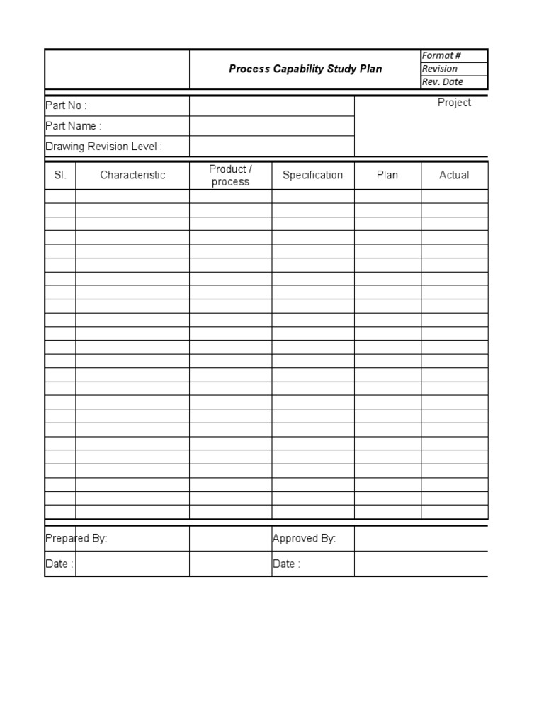 26.PI - NPD.F026 - Process Capability Study Plan | PDF