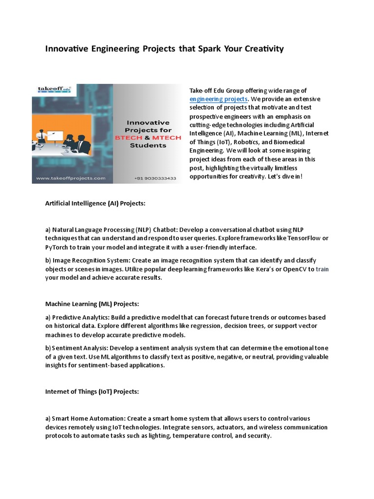 Innovative Engineering Projects | PDF | Computers