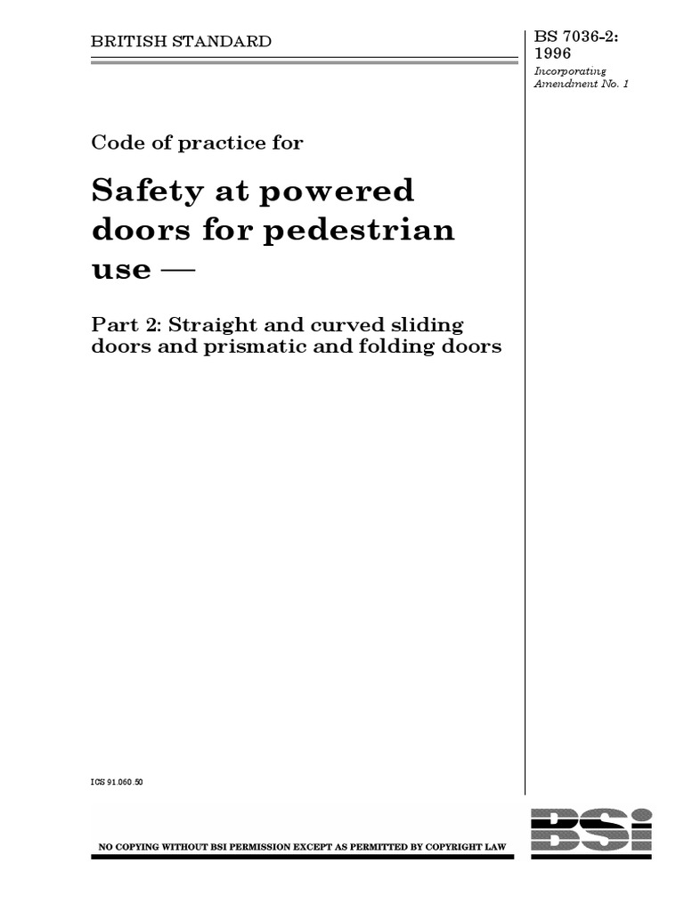 Bs 7036-2 | PDF | Door | Copyright