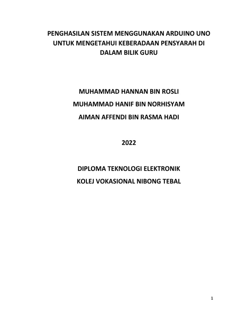 Laporan Projek Tahun Akhir | PDF Laporan Projek Tahun Akhir | PDF