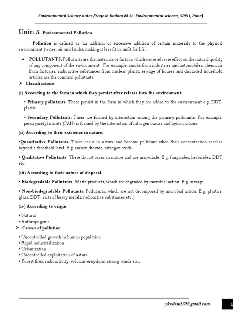 Environmental Pollution Pdf Landfill Smog