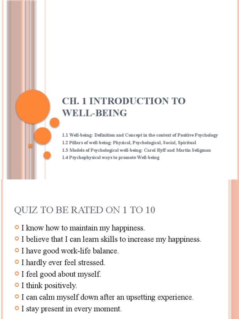 1.1 Well Being Definition and Concept | PDF | Well Being | Contentment