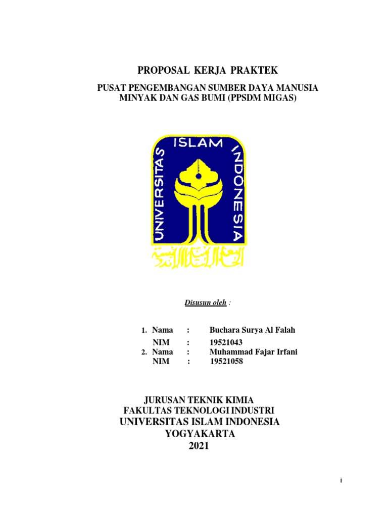 Proposal Kerja Praktek PPSDM MIGAS CEPU 19521043 Dan 19521058 | PDF