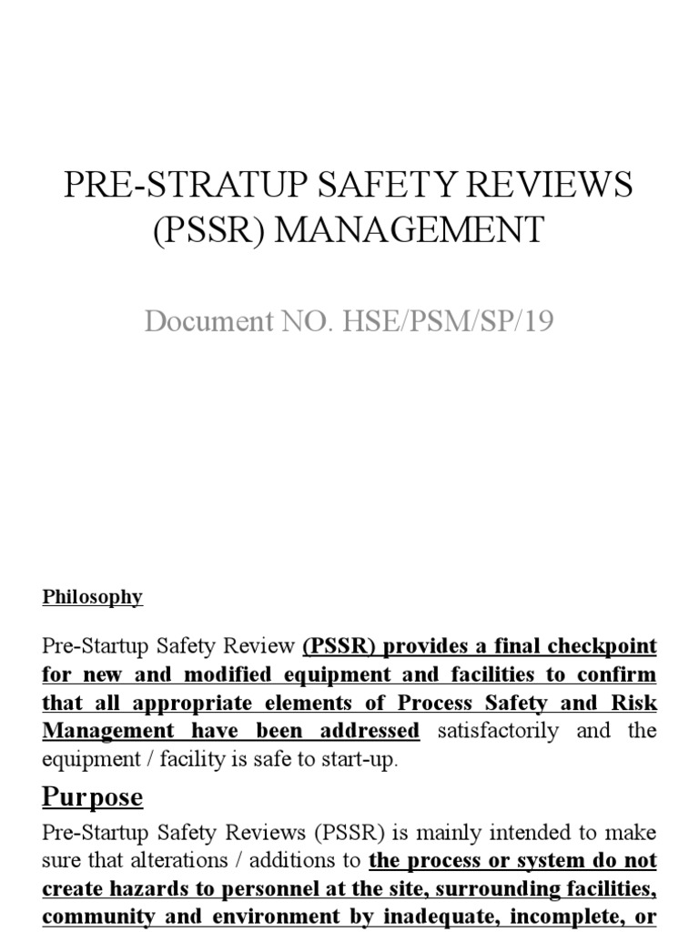 PSSR | PDF | Safety | Hazards