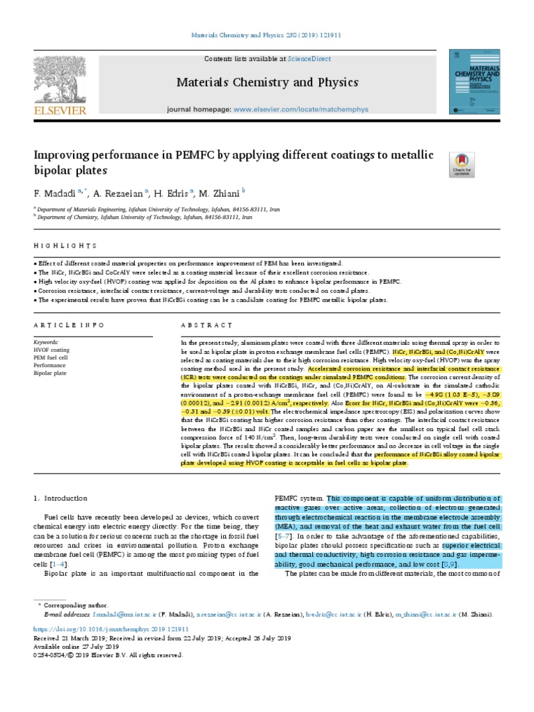 Improving Performance in PEMFC by Applying Different Coatings To ...