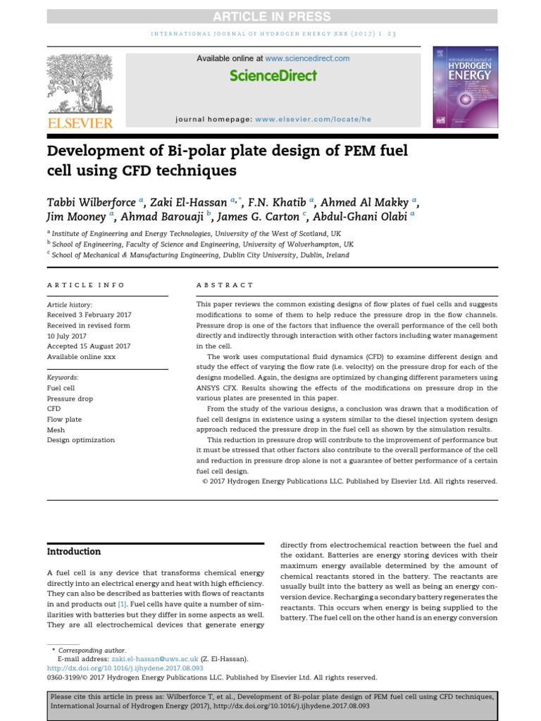 Development of Bi-polar plate design of PEM fuel cell using CFD ...