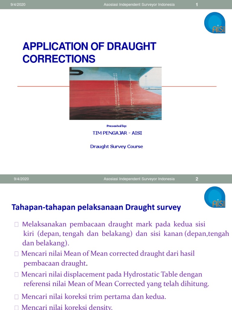 Application of Draught Corrections | PDF