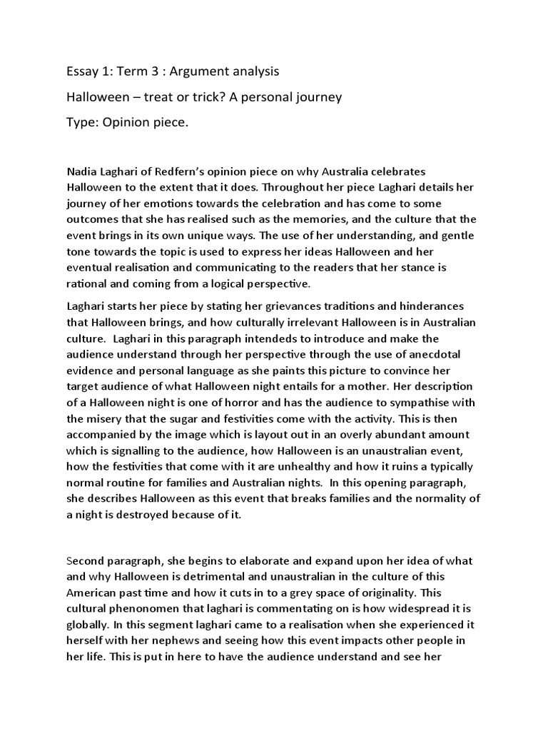 Halloween Essay | PDF | Essays | Halloween