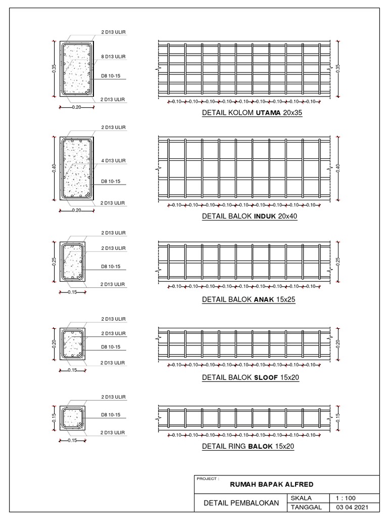 BP Alfred Detail Balok | PDF