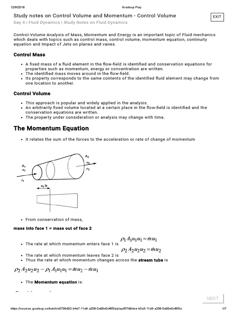 Control Volume and Momentum | PDF | Force | Momentum