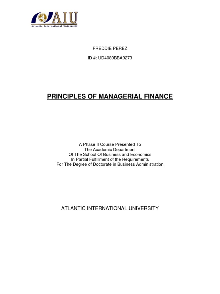 Managerial Finance Basics | PDF