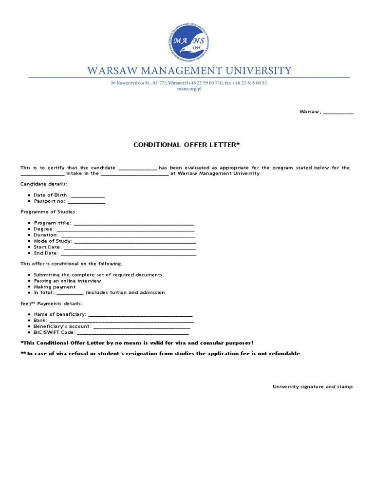 Conditional-Offer-Letter (3) | PDF