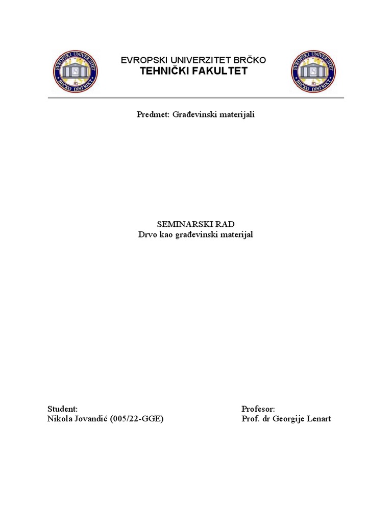 Drvo Kao Gradjevinski Materijal | PDF