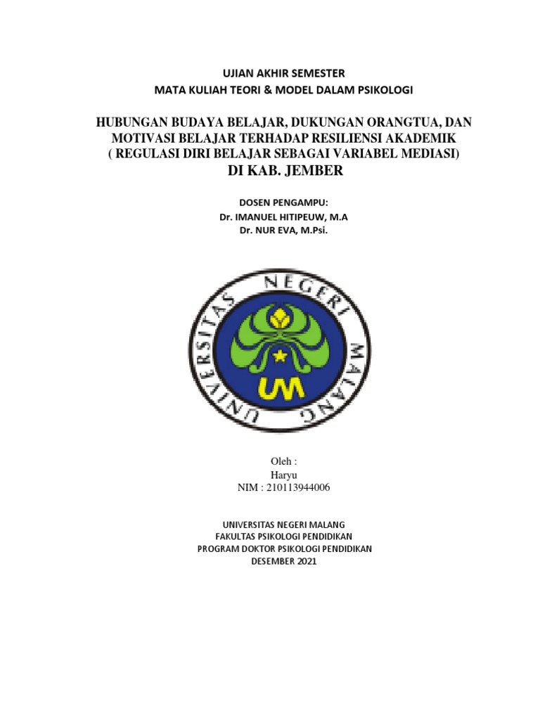 Resiliensi Akademik Melalui Budaya Belajar | PDF | Karier & Perkembangan | Pengembangan Diri