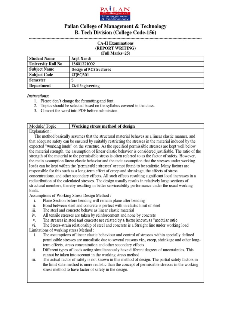 15601321002_Arijit Nandi_Design of RC Structures | PDF | Beam ... 15601321002_Arijit Nandi_Design of RC Structures | PDF | Beam ...