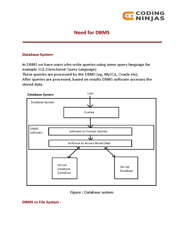 3-Need For DBMS | PDF | Databases | File System