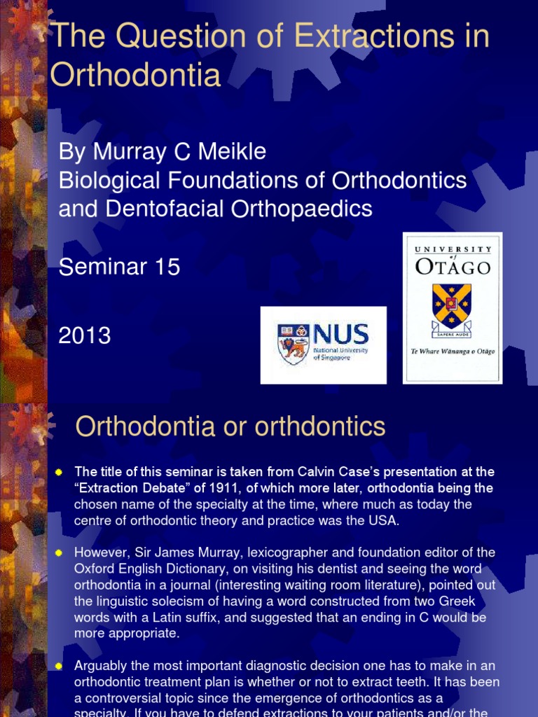 Extractions In Orthodontics Pdf Orthodontics Mouth