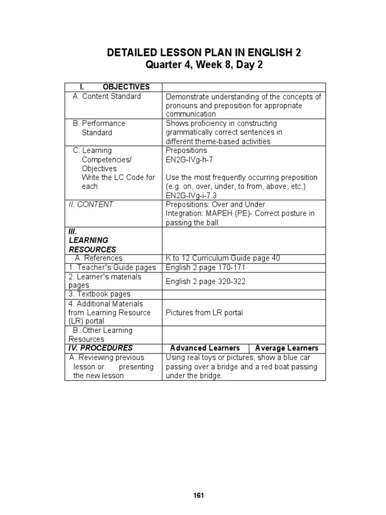 Detailed Lesson Plan in English 2 | PDF | English Language | Teachers