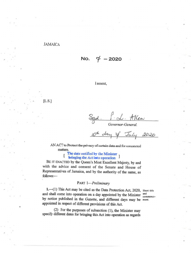 The Data Protection Act, 2020 No. 7 | PDF