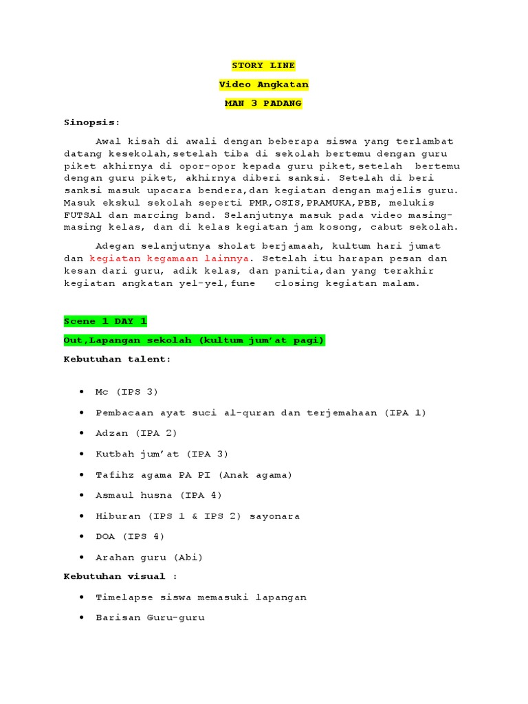 Story Line and Broad Man 3 Padang | PDF