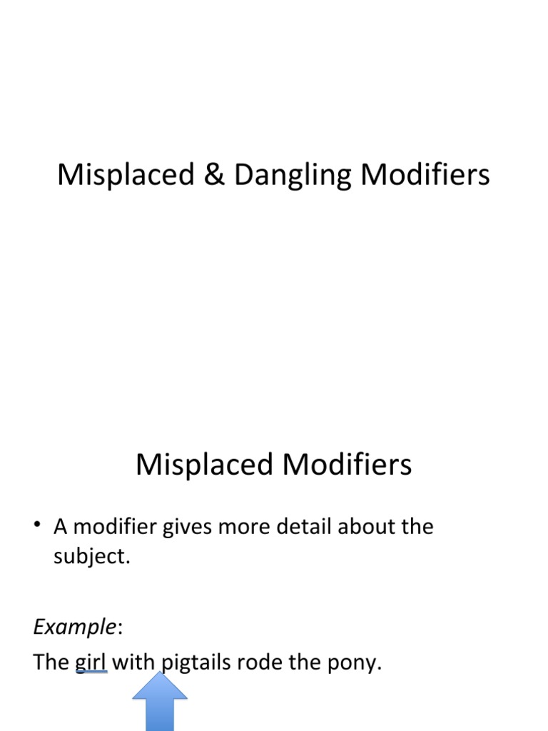 Misplaced and Dangling Modifiers | PDF