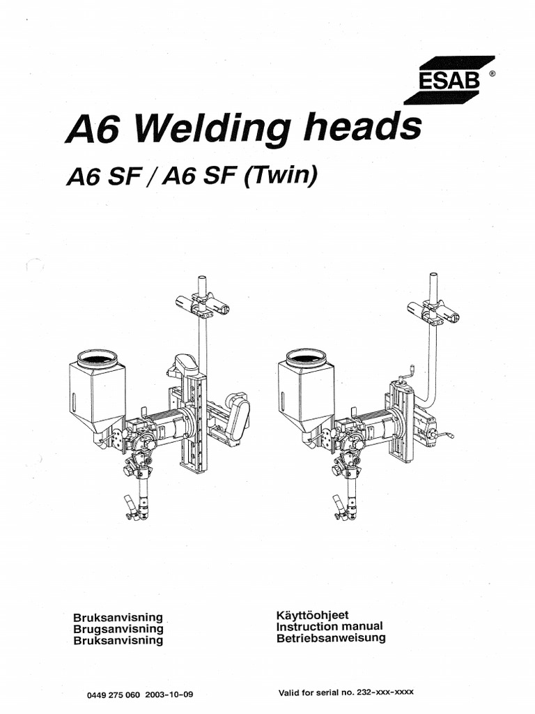 Ca B300 C5 X5 A6 Welding Head Instruction Manual | PDF