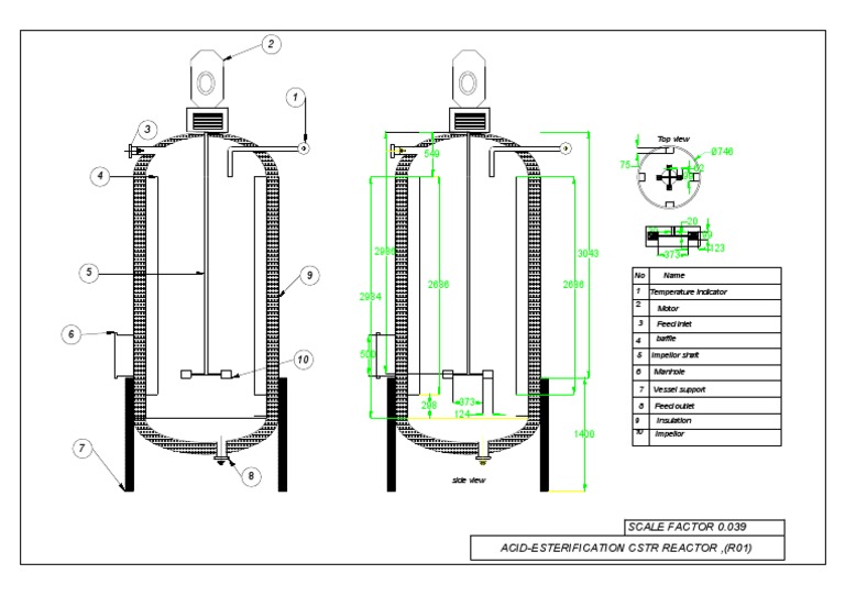 CSTR AutoCad Design | PDF | Chemical Engineering | Physical Sciences