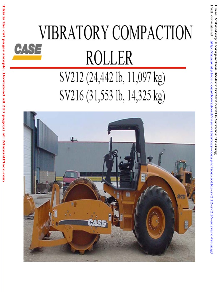Case Vibratory Compaction Roller Sv212 Sv216 Service Treinig | PDF