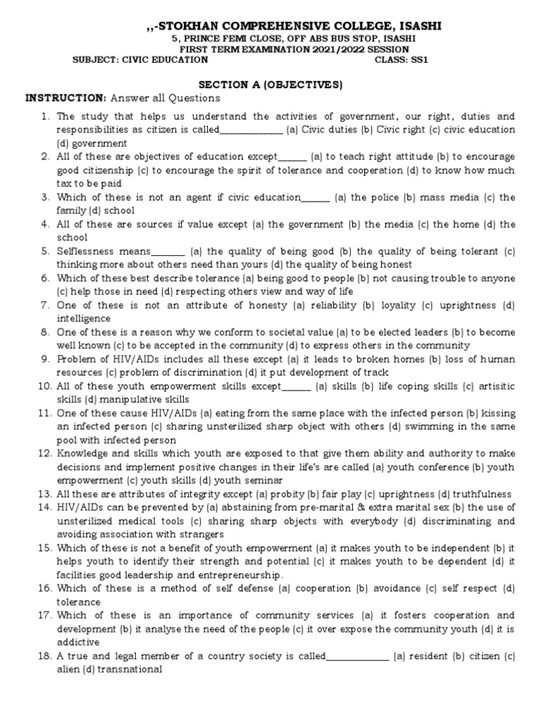 Civic Education | PDF | Courage | Democracy