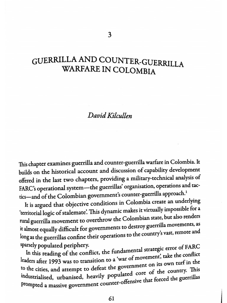 Guerrilla and Counterguerrilla Warfare in Colombia | PDF