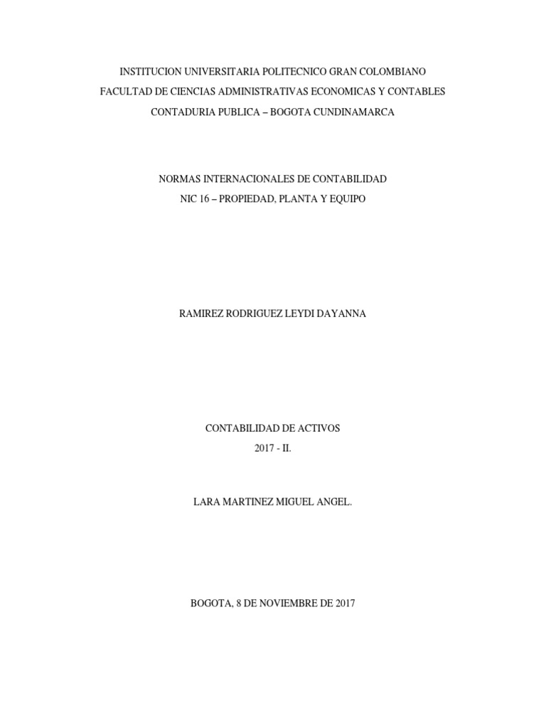 PIF Contabilidad de Activos | PDF | normas internacionales de INFORMACION FINANCIERA | Contabilidad