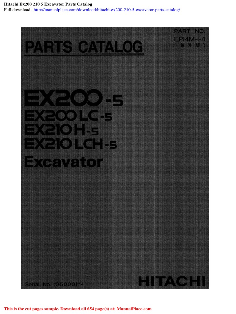 Hitachi Ex200 210 5 Excavator Parts Catalog | PDF | Computers