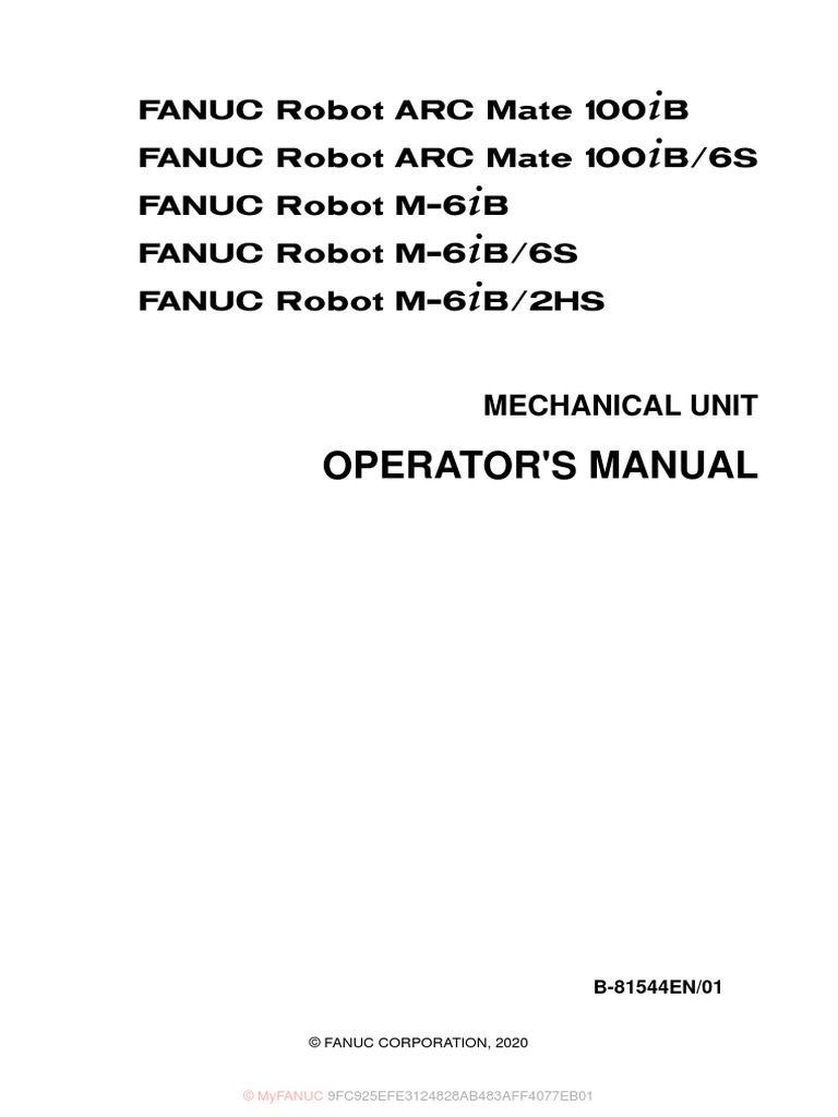 FANUC ARC Mate 100+B Operator Manual | PDF | Robot | Robotics