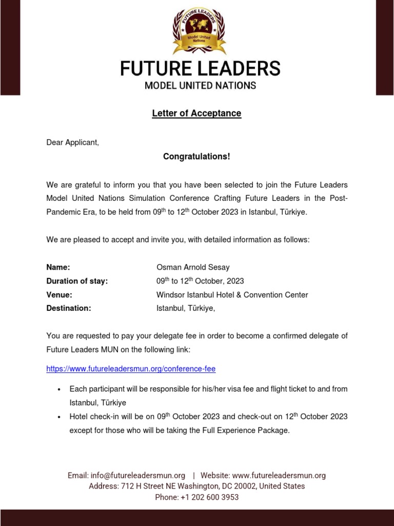 LOA - Osman Arnold Sesay | Download Free PDF | Travel Visa