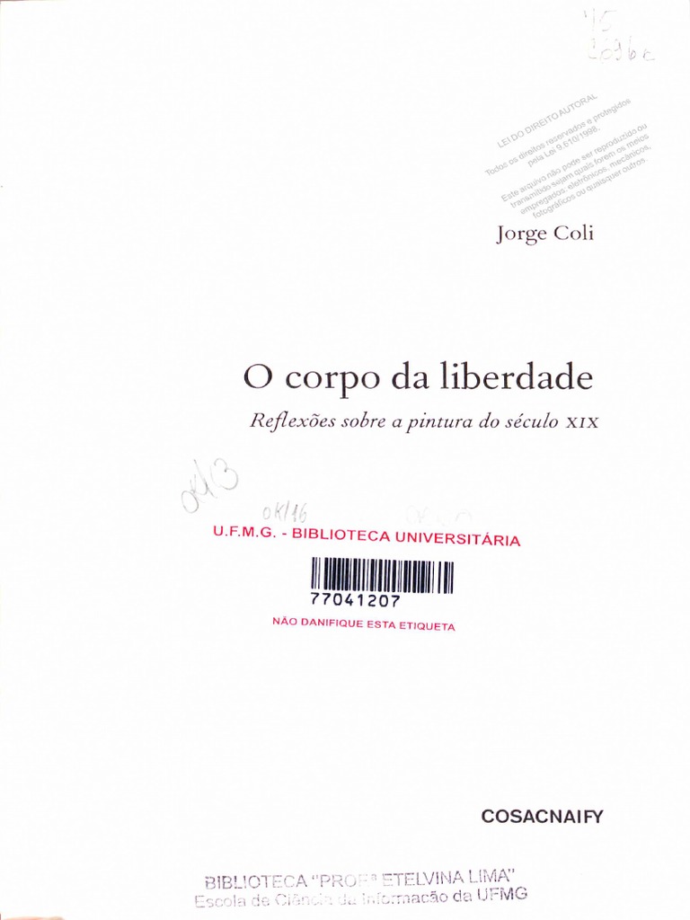 Jorge Coli, O Corpo Da Liberdade. | PDF