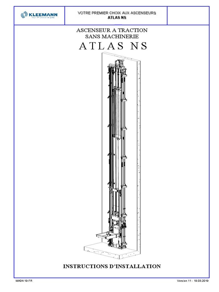Installation Manual Kleemann Lift | PDF | Ascenseur | Biens manufacturés