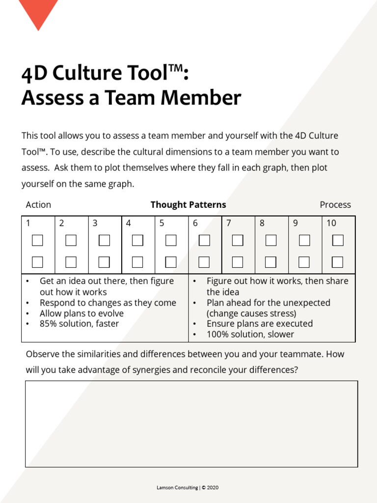 4D Culture Tool Assessment | PDF | Behavioural Sciences | Psychological ...