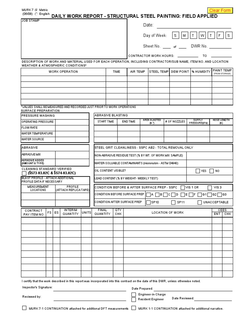 Painting Inspection Checklist | PDF | Secondary Sector Of The Economy ...