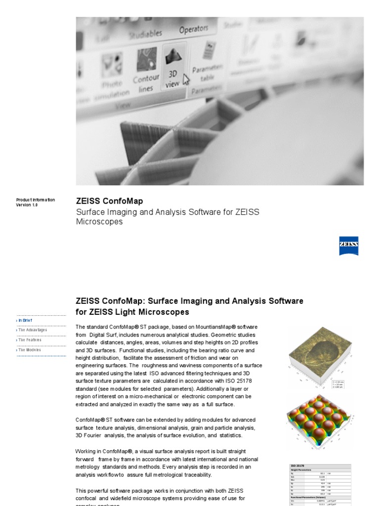 EN Product-Info ConfoMap Rel-1.0 | PDF | Surface Roughness | 3 D ...