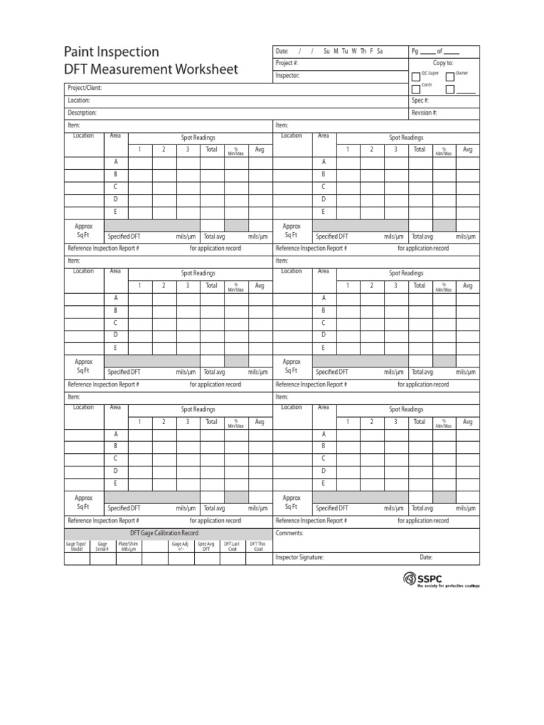 Sample DFT Measure Worksheet | PDF