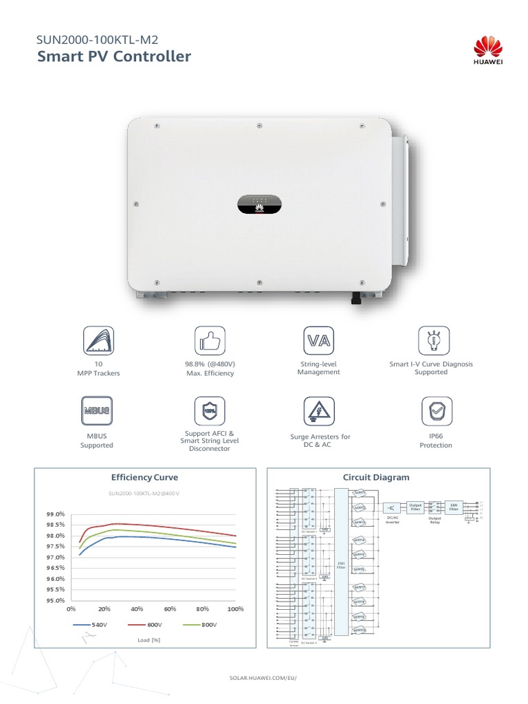 SUN2000-100kTL-M2 Datasheet | Download Free PDF | Alternating Current | Power Inverter