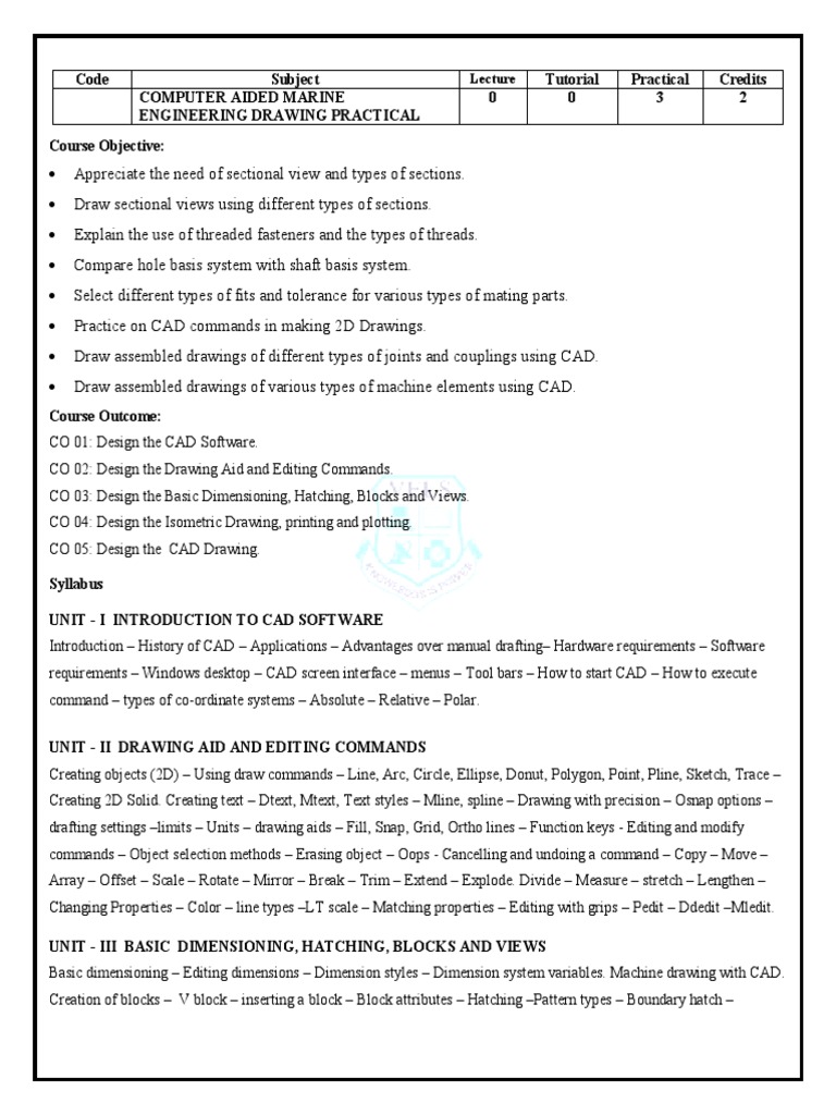CAED Syllabus | PDF | Computer Aided Design | 3 D Computer Graphics