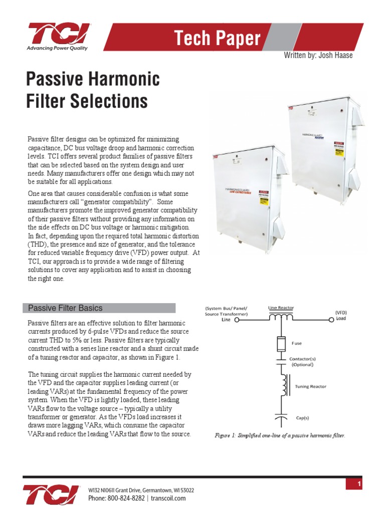 Selection of Passive Filters | PDF
