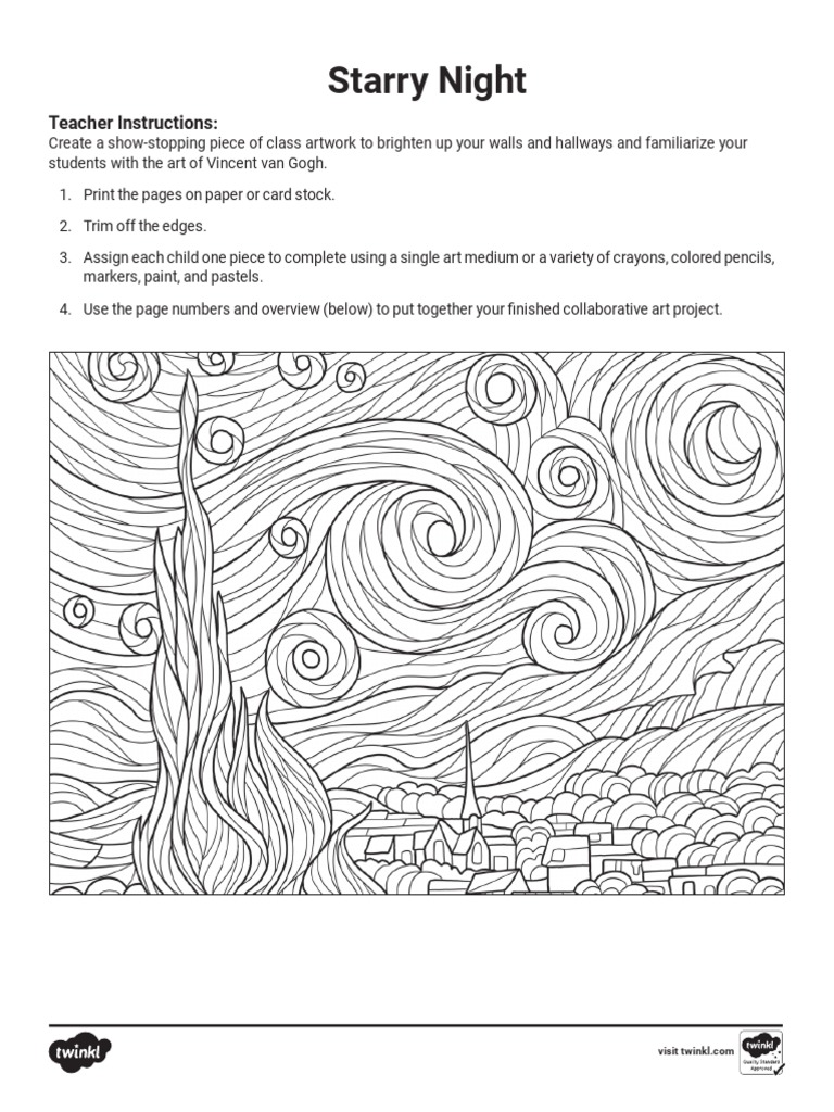 Starry Night Mindfulness Collaborative Art Pack - Ver - 1 | PDF