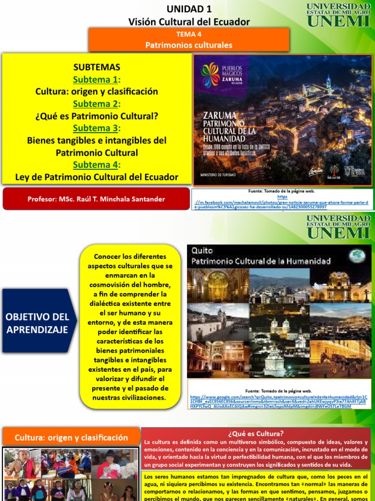 Diapositivas-Realidad Nacional-Unidad # 1-Tema # 4 | Descargar gratis PDF | Patrimonio cultural ...