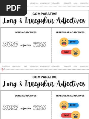 Comparative Adjectives Anchor Chart